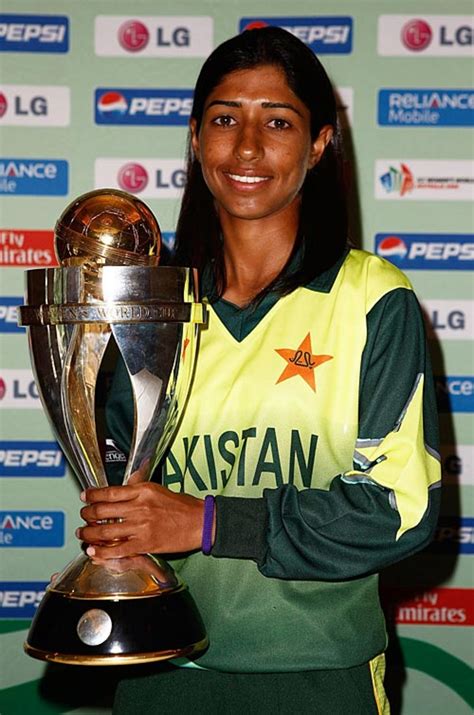 Urooj Mumtaz Poses With The 2009 Womens World Cup Trophy