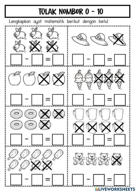 Operasi Tolak Lengkapkan Ayat Matematik Tiokamrat Addition And
