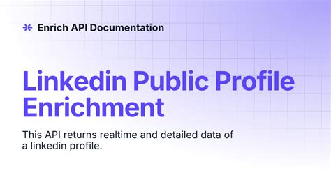 linkedin public profile enrichment enrich api documentation