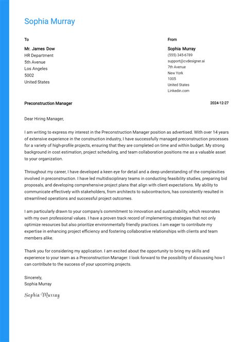 17 Construction Superintendent Cover Letter Examples And Templates For