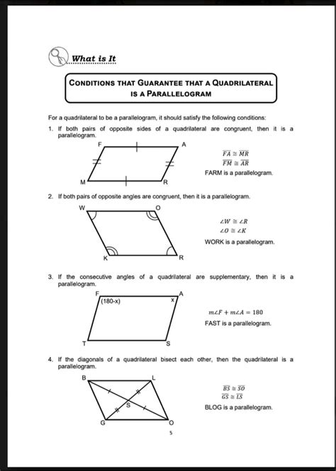 What Is It Conditions That Guarantee That A Quadrilateral Is A