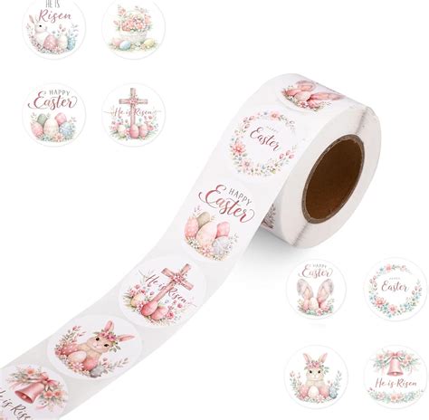 500pcs Easter Stickers 38mm15in Happy Easter Stickers