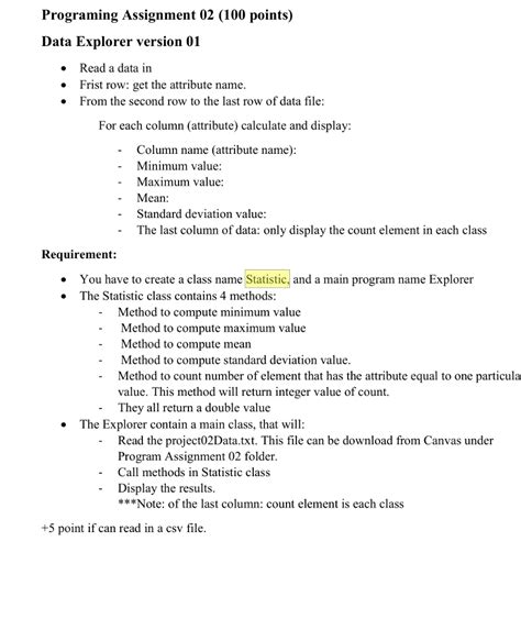 Solved Using Java To Read Data File And Summary Statistcs