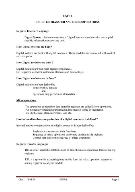 Pdf Unit 1 Register Transfer And Microoperations Dokumentips