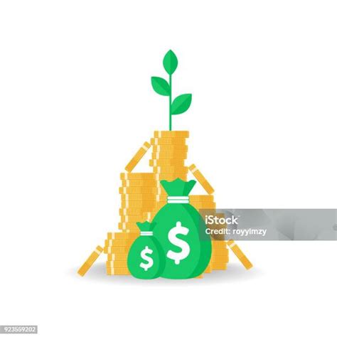 나무 동전 스택을 상호 기금 소득 증가 금융 전략 성능 금리 예산 균형 매출 성장 신용 돈 평면 아이콘 벡터 일러스트 레이 션에 계획에 대한 스톡 벡터 아트 및 기타 이미지