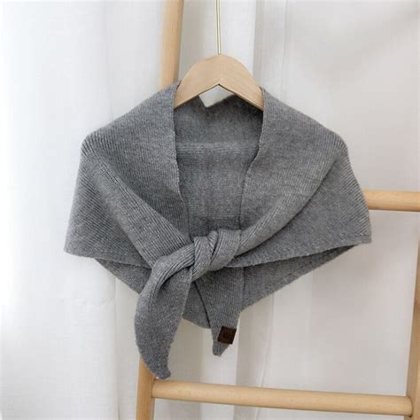Shrugs Double Sided Womens Wool Knitted Triangle Grandado