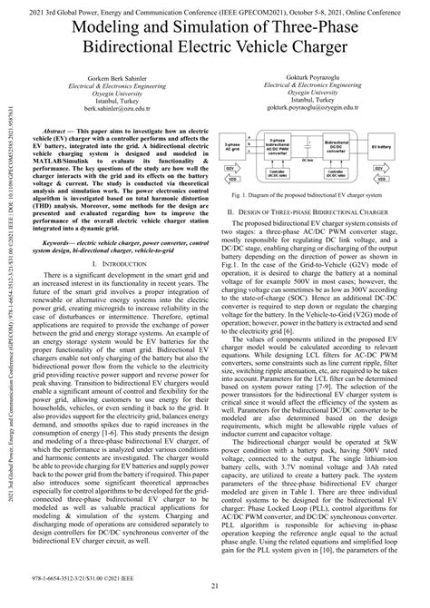 Pdf Modeling And Simulation Of Three Phase Bidirectional Electric Vehicle Charger