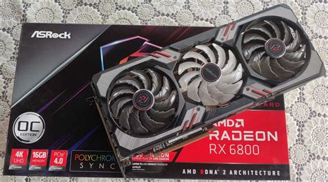 Видео карта Radeon RX 6800, ASRock PHANTOM GAMING, 16GB, GDDR6 гр ...