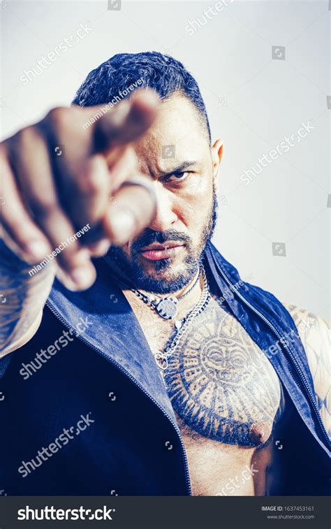 Man Serious Face Showing Pointing Man Stock Photo 1637453161 Shutterstock