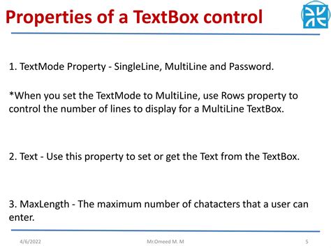 Textbox Control Ppt