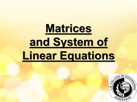 Matrices And System Of Linear Equations Ppt Ppt