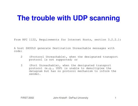Ppt Udp Scanning Powerpoint Presentation Free Download Id4498741