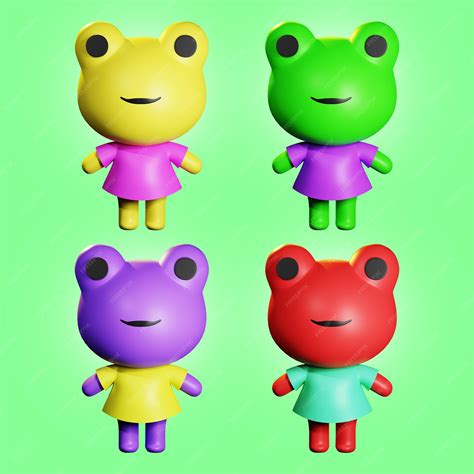 Premium Psd 3d Character Frog Cute Rendering Colorful Frogs