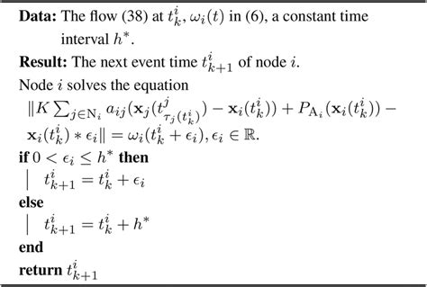 Algorithm 1 Determination Of The Next Event Time Tk1i Of Node I