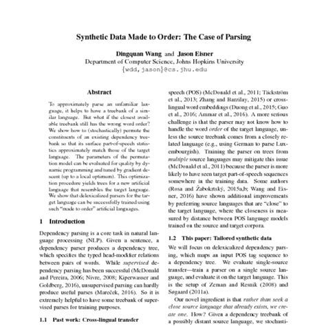 Synthetic Data Made To Order The Case Of Parsing Acl Anthology