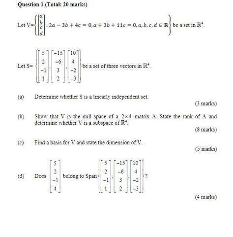 solved question 1 total 20 marks let