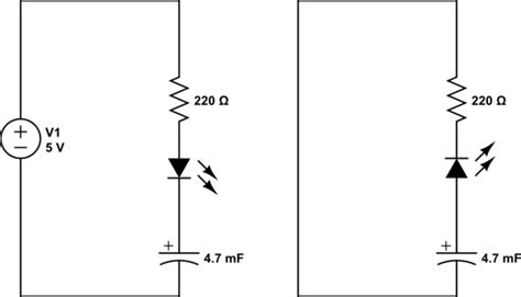 Howto Discharge A Capacitor Through An Led By Removing The Power