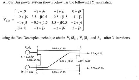 A Four Bus Power System Shown Below Has The Following