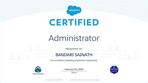 Sainath Bandari On Linkedin Salesforce Certificationachieved Salesforceadmin