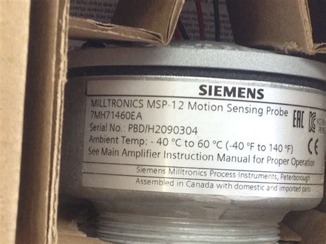 Siemens Milltronics Msp 12 Motion Sensing Probe And Dvd B450