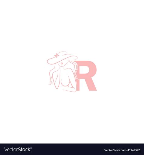Sexy Woman Design With Letter R Icon Royalty Free Vector