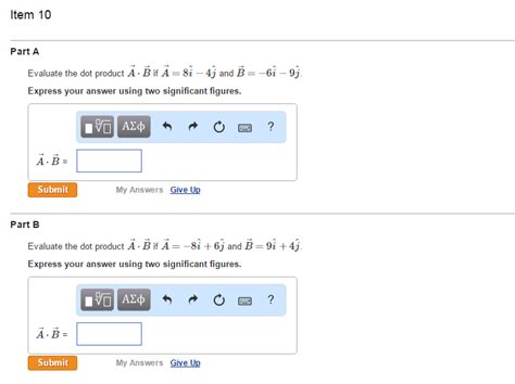 Solved Evaluate The Dot Product Vector A Vector B If Vector Chegg