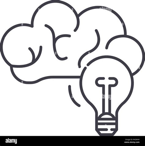Creative Thinking Line Icon Concept Creative Thinking Vector Linear