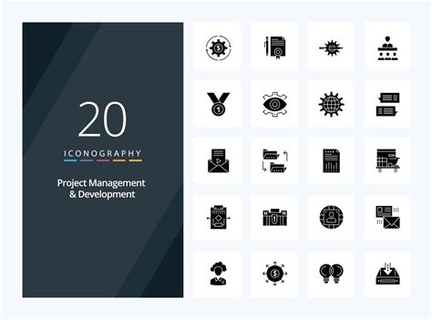 20 Project Management And Development Solid Glyph Icon For Presentation 18288321 Vector Art At