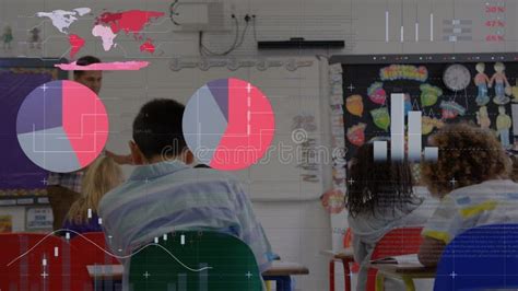 Classroom Working With Finance Graph Transition Stock Footage Video Of Class Mixed 171852782