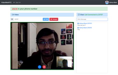 Github Ajinkyabijwewebrtcvideocall Web Rtc Implementation Using Peerjs Firebase