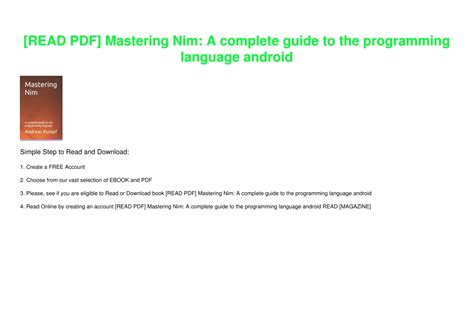 Ppt Read Pdf Mastering Nim A Complete Guide To The Programming