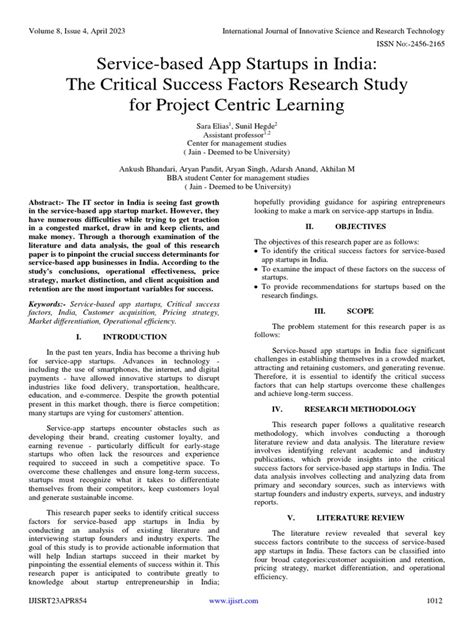 service based app startups in india the critical success factors