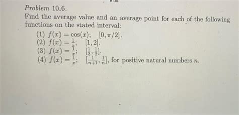 Solved Problem Find The Average Value And An Average Chegg Com
