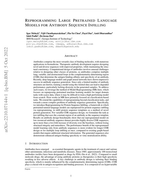Pdf Reprogramming Large Pretrained Language Models For Antibody Sequence Infilling