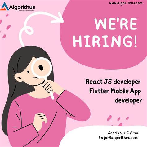 Hiring Reactjs Flutter Developer Jobopportunity Lucknow Careers Algorithus