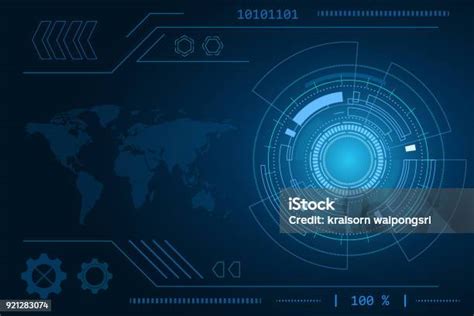 미래의 사용자 인터페이스 Hud Sci Fi 디지털 개념 기술 배경 벡터 일러스트 레이 션 0명에 대한 스톡 벡터 아트 및 기타 이미지 Istock