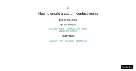 Vue Contextmenu Codesandbox