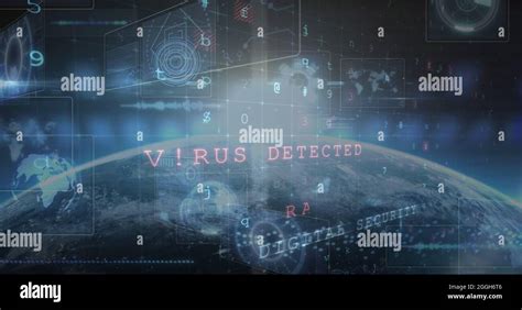 image of cyber attack warning scopes scanning and data processing over