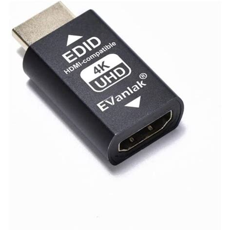 Evanlak Hdmi Edid Emulator Passthrough 3rd Generrtion Premium Aluminum Eliminated Emulator