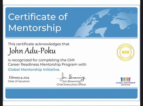 Successful Completion Of Gmi Mentorship Program John Adu Poku Posted