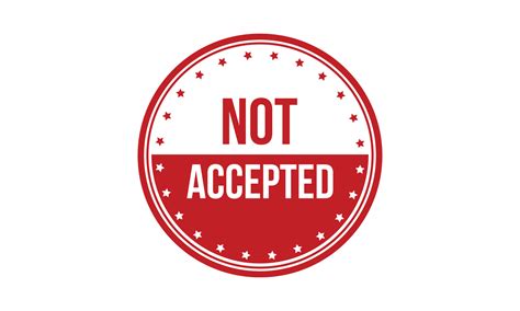 Not Accepted Rubber Stamp Red Not Accepted Rubber Grunge Stamp Seal