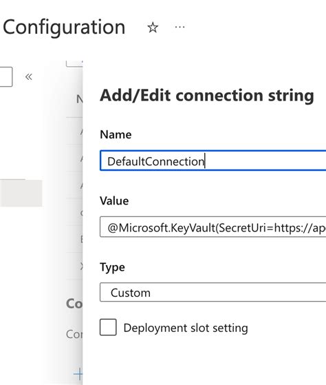 value cannot be null parameter connectionstring in azure app