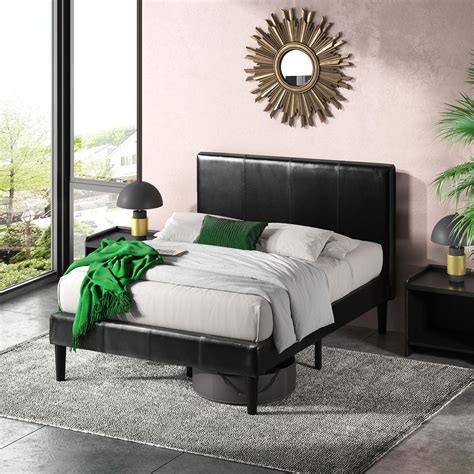 Zinus Deluxe Faux Black Leather Bed Frame Double Bunnings Australia