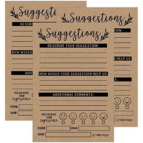 Suggestion Box Card Template