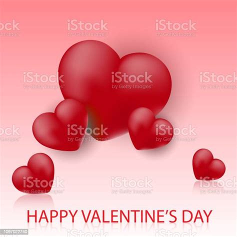 3d 빨간 심 혼 발렌타인의 날 인사말 카드 벡터 2월에 대한 스톡 벡터 아트 및 기타 이미지 2월 3차원 형태 개념