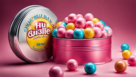 Bubble Gum Balls In A Shiny Tin Premium Ai Generated Image