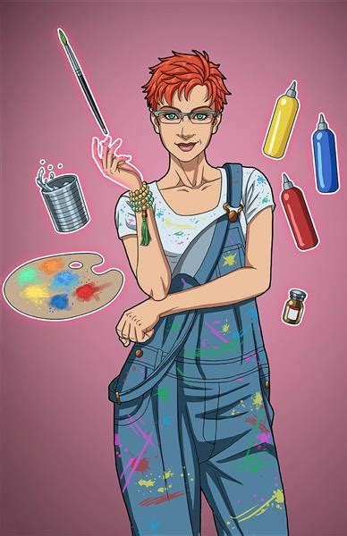 دختر قهرمان مو قرمز برقی نقاشی دیجیتال 1535019