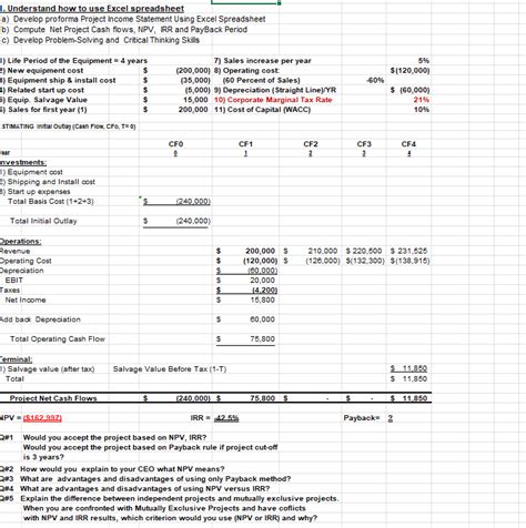 Solved Q 1 ﻿would You Accept The Project Based On Npv ﻿irr
