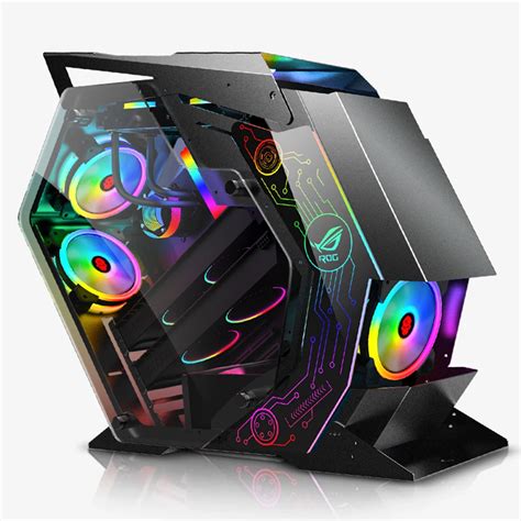 Diy 오픈 데스크탑 Atx 컴퓨터 케이스 강화 유리 측면 투명 게이머 게이밍 컴퓨터 타워 M Atx Itx 마더보드 지원