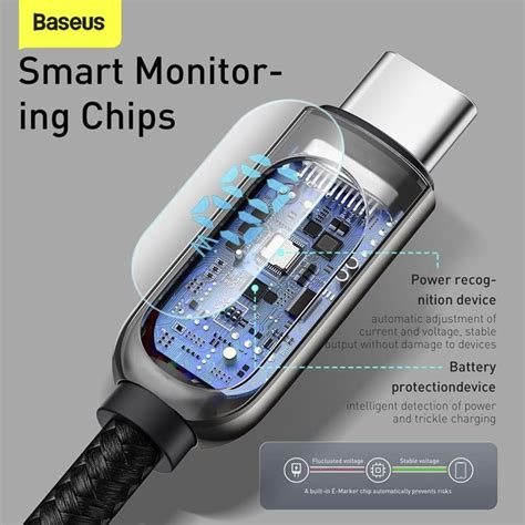 Baseus Display Fast Charging Data Cable Type C To Type C 100w 1m Black Catsk B01 Bd